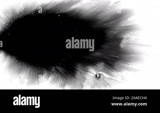 Black ink artistic flow splatter spots spills white paper beautiful ...