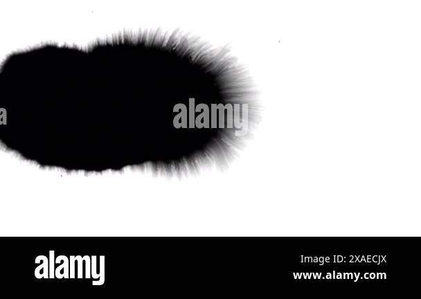 Black ink artistic flow splatter spots spills white paper beautiful ...