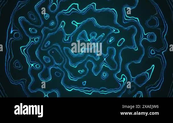 Abstract wavy blue background with animated contour map, outline ...
