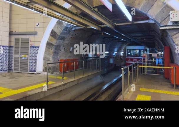 Istanbul, Turkey, May 23 2024: Tunel Taksim, historic underground ...