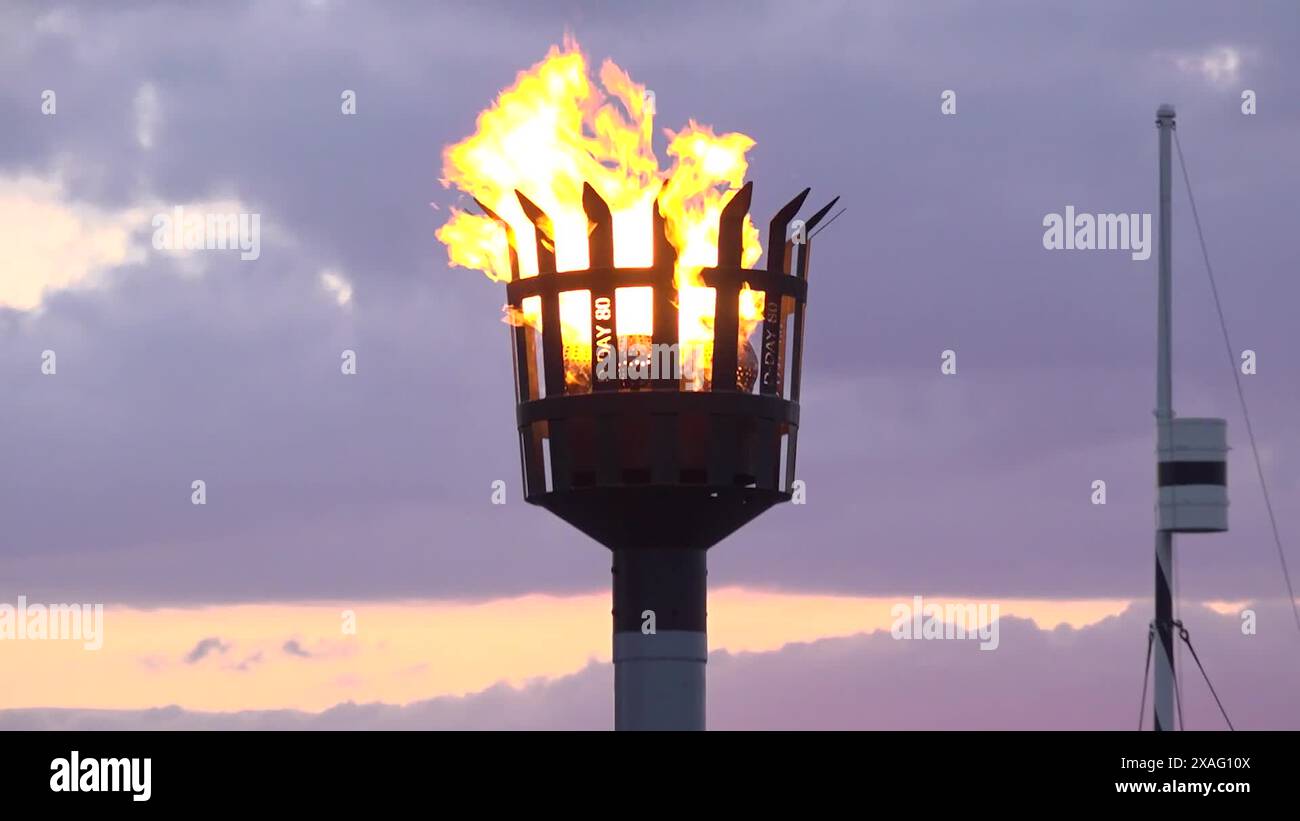 First beacon is lit in Portsmouth to mark the 80th anniversary of the D ...