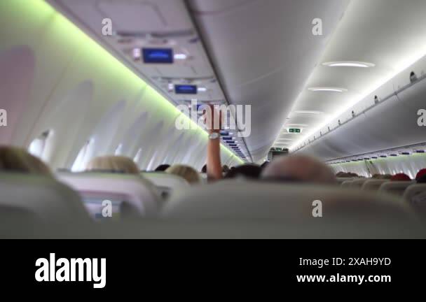 Inside passenger plane cabin Stock Videos & Footage - HD and 4K Video ...