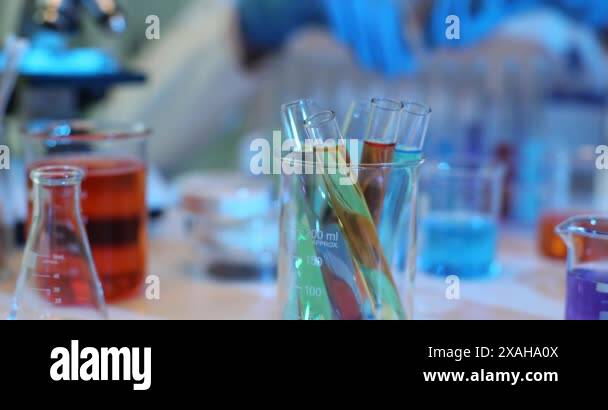 Laboratory glass chemical containers Stock Videos & Footage - HD and 4K ...