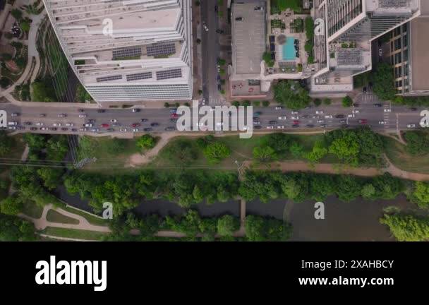 Cityscape of downtown Austin from a birds eye view, highlighting the ...