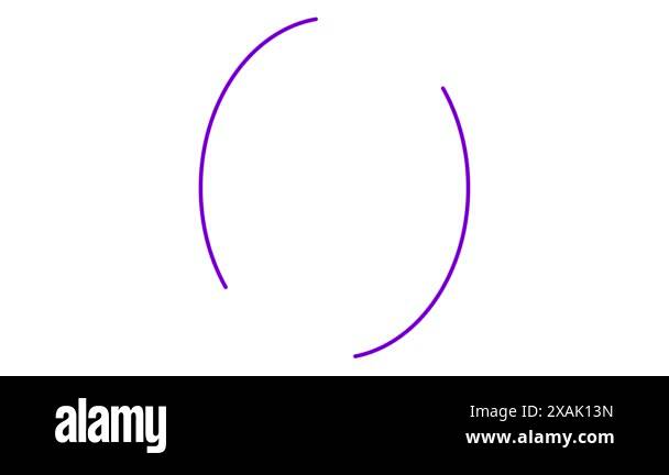 Animated violet linear coffee bean is drawn. Line symbol of coffee ...