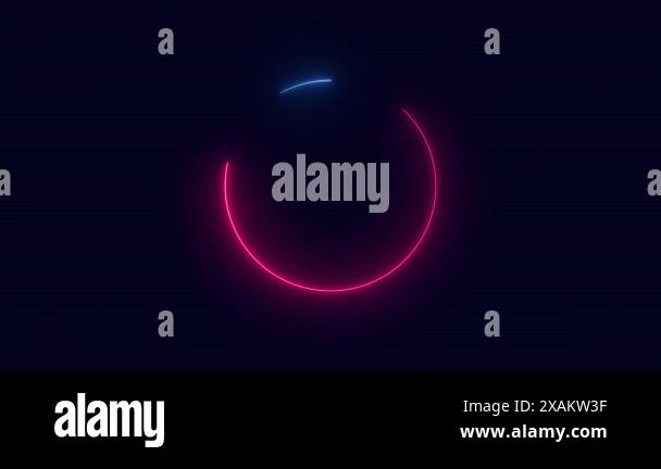 Abstract Neon looped circle on a transparent background. Luminous ...