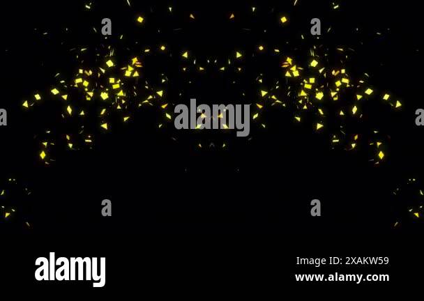 Gold Confetti Explosion Animation on a transparent background. 3D Gold ...