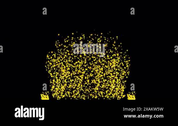Gold Confetti Explosion Animation on a transparent background. 3D Gold ...
