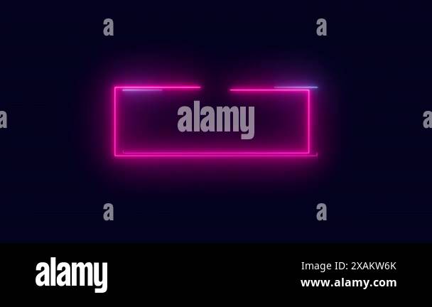 Abstract Neon frame on a transparent background. Luminous banner ...