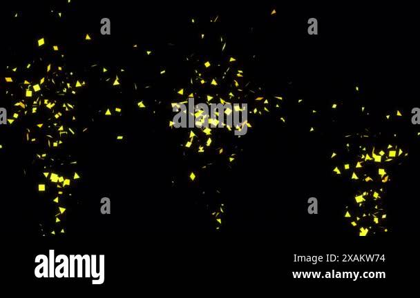 Gold Confetti Explosion Animation on a transparent background. 3D Gold ...