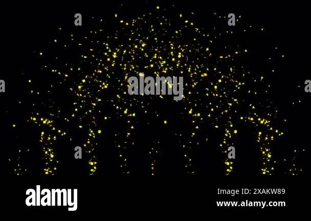 Gold Confetti Explosion Animation on a transparent background. 3D Gold ...