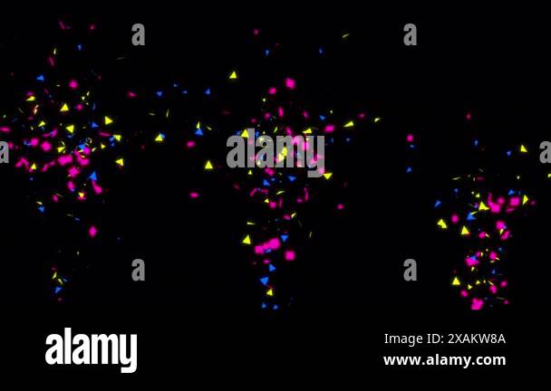 Confetti Explosion Animation on a transparent background. 3D Color Confetti Cannon Animation on ...