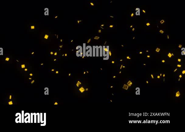 Gold Confetti Explosion Animation on a transparent background. 3D Gold ...