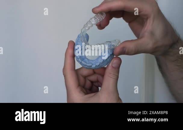 Demonstration of a dental aligner. Aligners for correcting the position ...