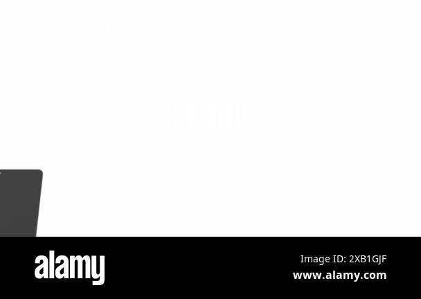 Animation of a graphics tablet on a white background with an alpha ...