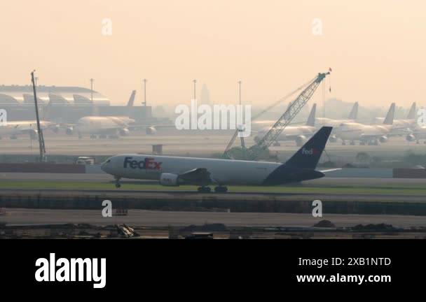 BANGKOK, THAILAND - MARCH 01, 2023: Cargo airplane Boeing 767, N107FE ...