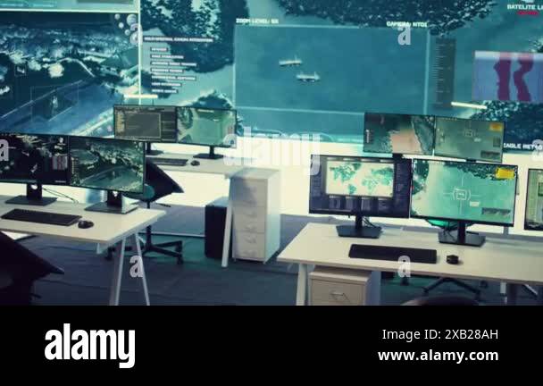 Empty national secret service operation room used to follow safety ...