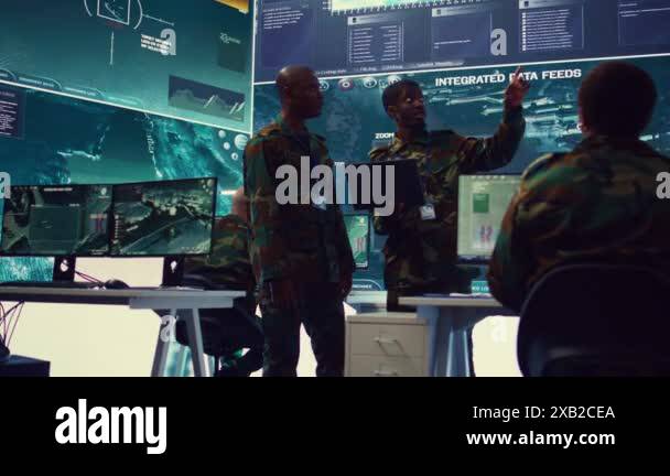 Army commanders overseeing field operations with real time data ...