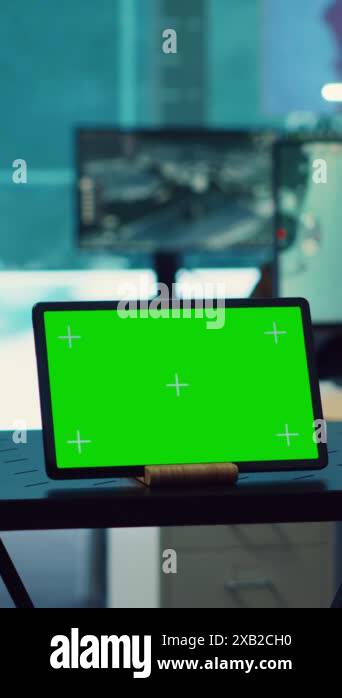 Vertical Video Tablet With Greenscreen Display Running In A Command