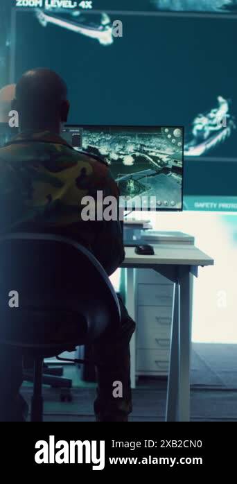 Vertical Video Army officer establishing new operating bases through a ...