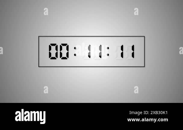 Digital clock time animation. beginning of every hour. Simple led ...