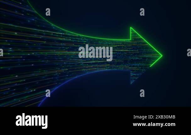 Animation digital data flow flowing arrow sign interface arrows data ...