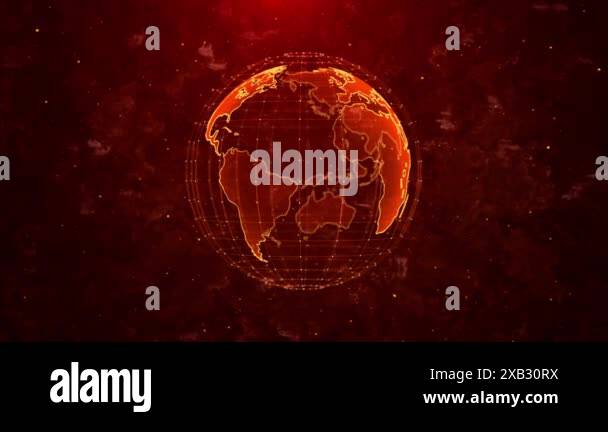 Digital Red Earth World Map Connection Cyber security spreading virus ...