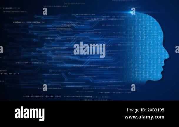 Concept of Big Data Deep Machine Learning Modern Technology. Futuristic ...