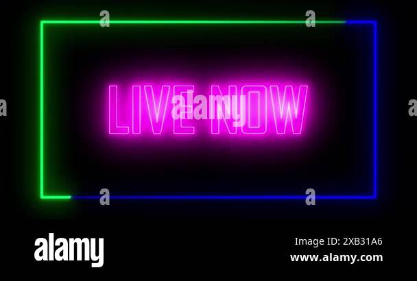 Overlay Live On Air Neon Glow Sign animation on Black Background ...