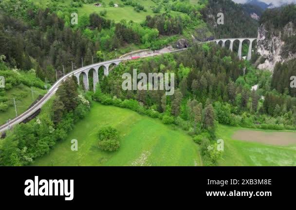The Landwasser Viaduct is a single-track six-arched curved limestone ...