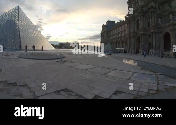 Paris, France - September 12, 2024. The Louvre in 4K, on the Right Bank ...
