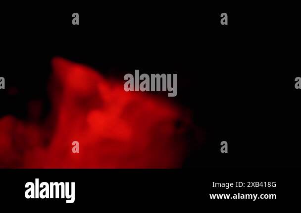 Explosion of Red Smoke or Vapor on Black Blurred Background. Abstract ...