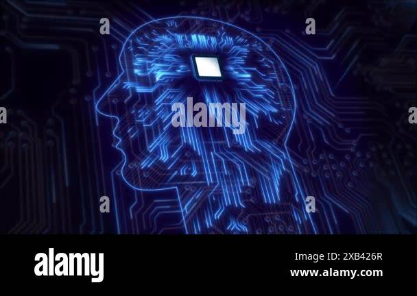 Artificial Intelligence Brain Technology AI data mining. Chat deep ...