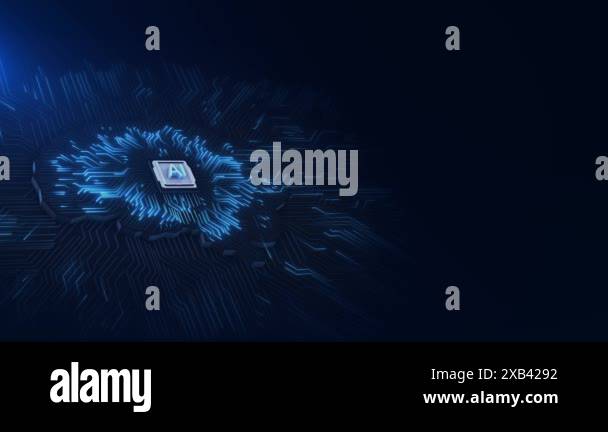 Artificial intelligence AI data mining, deep learning computer technology. Futuristic Cyber ...