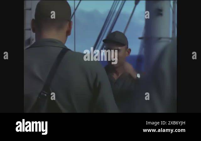 1966 - The 9th Infantry Division band plays on the deck of the USNS ...