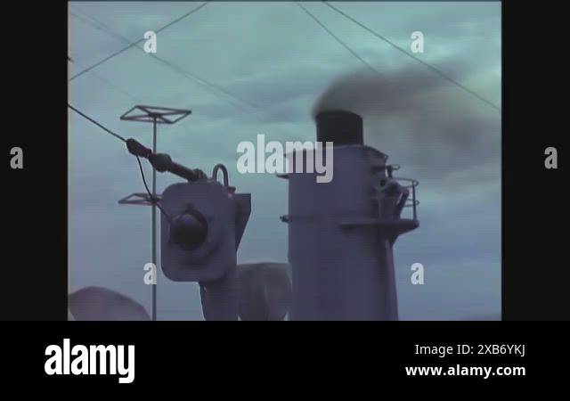 1966 - Different views of the USNS Barrett are shown, including the ...