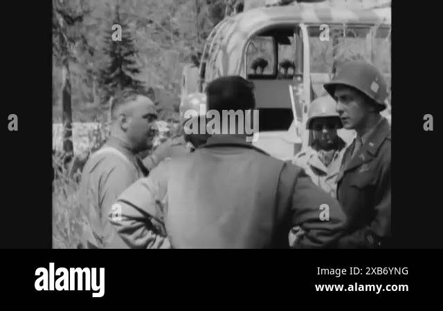 1945 - German SS Corps Commander Gottlob Berger and US Colonel Paul J ...