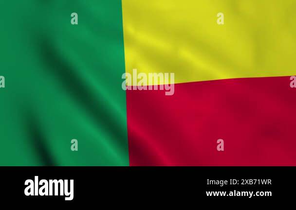 Benin flag seamless waving animation. Sign of Benin seamless loop 4k ...
