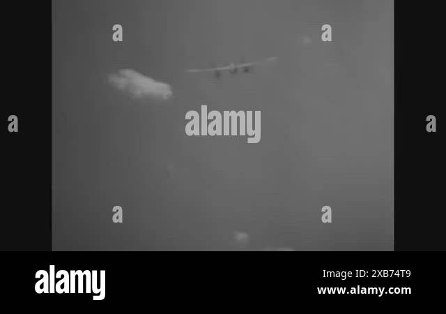 1944 - US Army Air Force fighter planes fire at Luftwaffe aircrafts ...