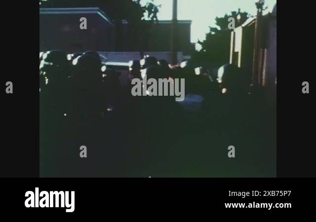 USA - 1969 - Cops arrest anti-war protestors as the narrator explains ...