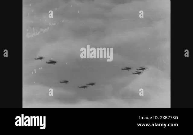 1940s - British Navy planes return to the HMS Glorious aircraft carrier and land on the flight ...