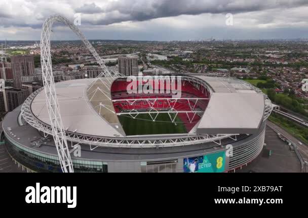 Spectacular aerial view over Wembley stadium London from above - the ...