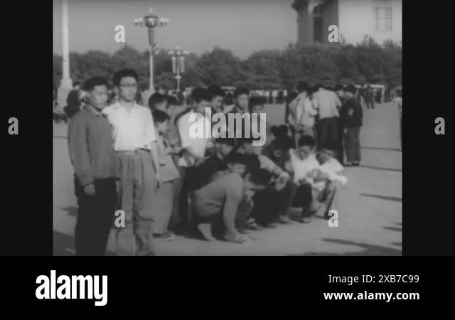 1966 - Mao's Red Guards patrol Tiananmen Square in Beijing Stock Video ...