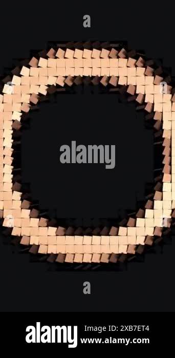 Surface of black tiles with animation loop of tiles flipping to the ...