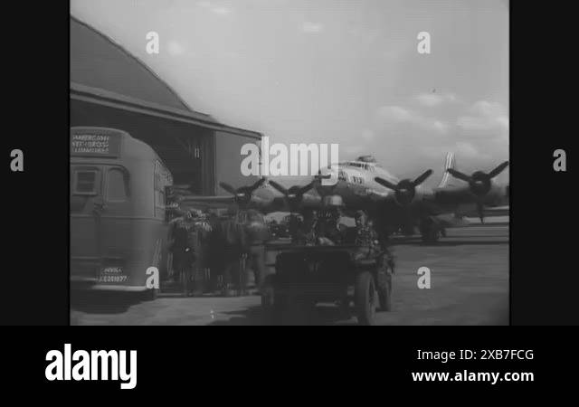 1943 - Princess Elizabeth II's entourage arives at an RAF airfield ...