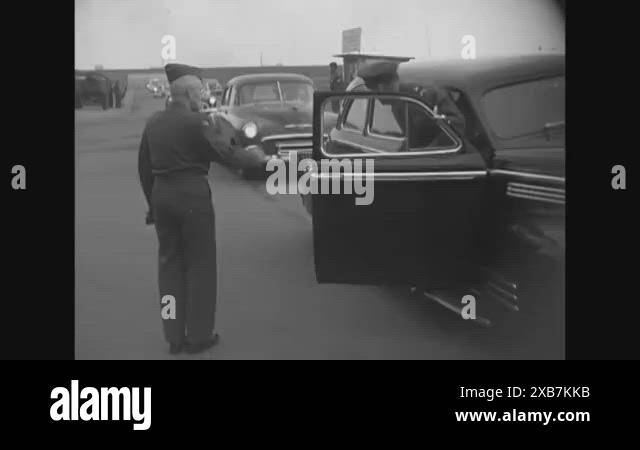 1951 - General Dwight Eisenhower and General Handy arrive at a ...