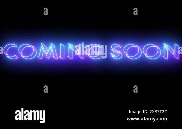 Movie Trailer Coming Soon Text Revealin 4k. Neon-colored Coming Soon ...