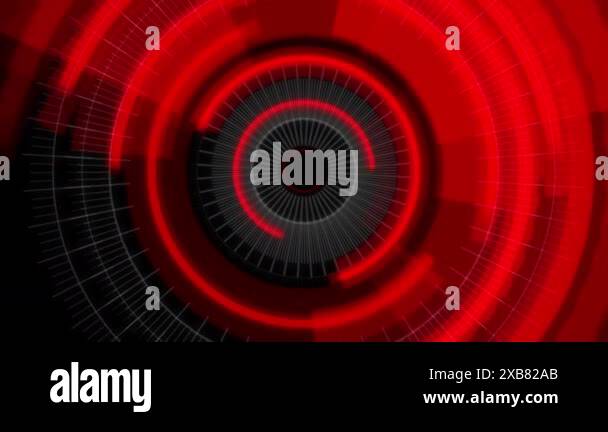HUD Arc Audio Equalizer Radial Grids Red VJ Loop Animation 09 Stock ...