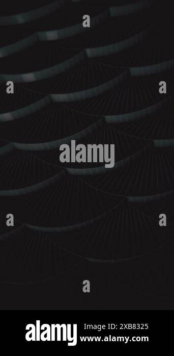 Vertical video - dark spinning curved geometric shell shapes with ...