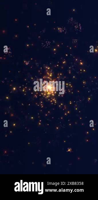 Vertical video - festive sparkling firework display background with ...